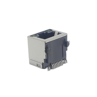 China Modular Jack Female 90 Degree SMT RJ45 Receptacle Connector W/Leds for sale