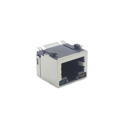 China Modular Jack Female 90 Degree SMT RJ45 Receptacle Connector W/Leds for sale