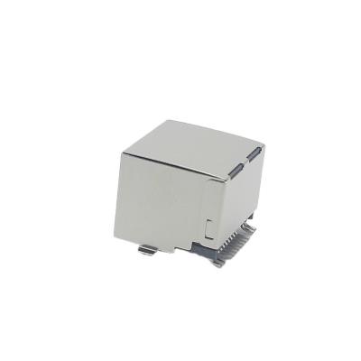 China Modular Jack Female 90 Degree SMT RJ45 Receptacle Connector W/Leds for sale
