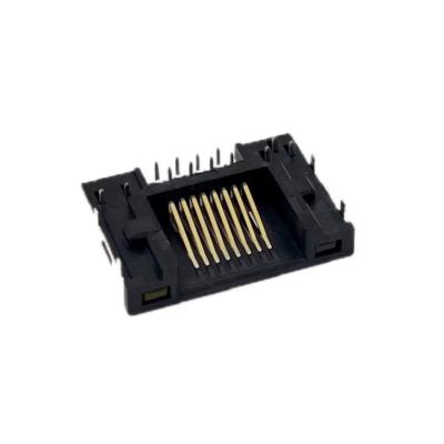 China Conector hembra PA9T RJ45 de montaje medio de 90 grados Conector modular H4.8mm en venta