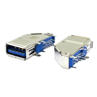 China Mini LCP HF 9 Pins Usb Female Socket Connectors 90 Degrees STD Side Plug for sale