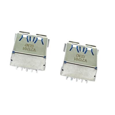 China USB3.1 A L16.5mm PCB USB Socket Female PA9T 90 Graden STD 9 Pins Reel Verpakking Te koop