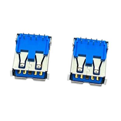 China USB3.1 A L16.5mm PCB USB Socket Female PA9T 90 Graden STD 9 Pins Reel Verpakking Te koop