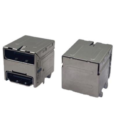 China LCP Black DIP 19Pin 20Pin Stacked USB Connectors HDMI PCB for sale