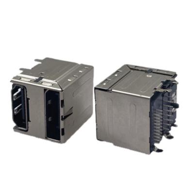 China LCP Black DIP 19Pin 20Pin Stacked USB Connectors HDMI PCB for sale
