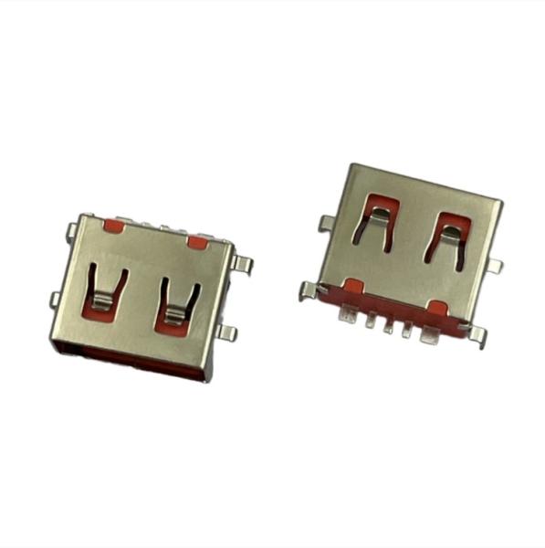 高温 LCP オレンジ ハウジング USB 2.0ソケット 500V AC ストレートに対応