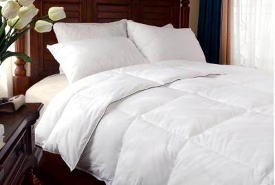 China 30% White Duck Down Duvet with white cotton fabric Double stitched with Piping good quality for sale