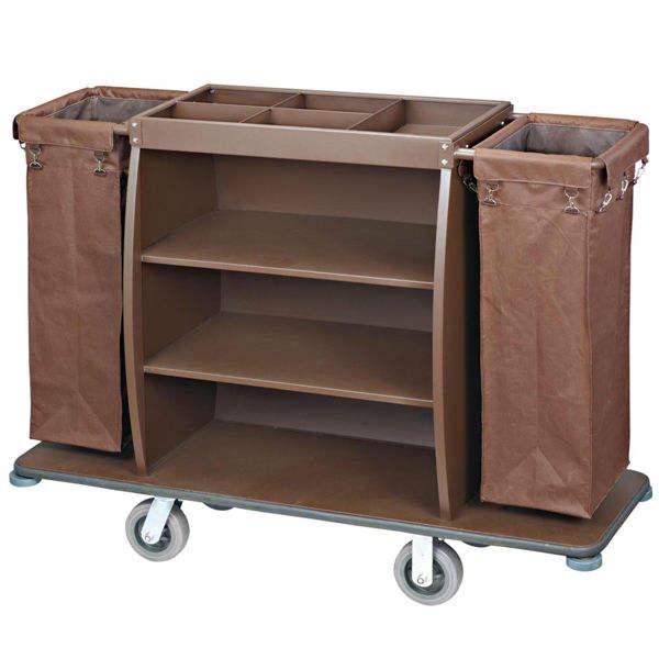 Quality Customized Color Hotel Maids Cart Trolley , mobile Guest Room Cleaning Trolley for sale