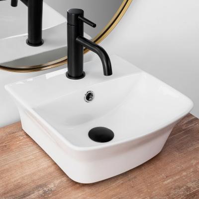 China Modern Home Hotel Bathroom Wash Basin With Ceramic Counter Top Polished Surface for sale