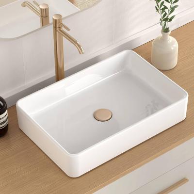 China White Color Lavatory Apartment Bathroom Wash Basin Modern Design Rectangular Shaped for sale