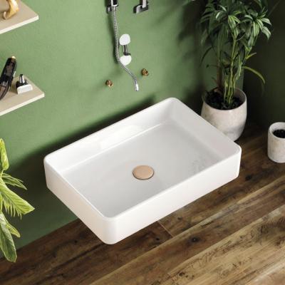 China Sanitary Ware Bathroom Ceramic Hand Wash Basin Oil Resistant Single Bowl Style for sale
