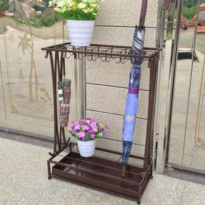 China Hotel Metal Wire 10 Slots 21 Slots Umbrella Storage Rack Multi Purpose Rust Resistant for sale