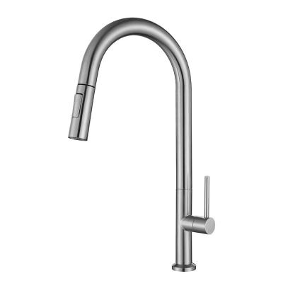 China Single Handle 304 Stainless Steel Kitchen Faucet Modern Design Ceramic Valve Core for sale