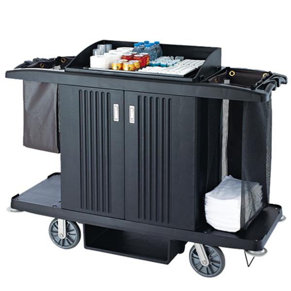 Quality Customized Multi Purpose Hotel Service Trolley Maids Cart With 3-5 Removable Trays for sale