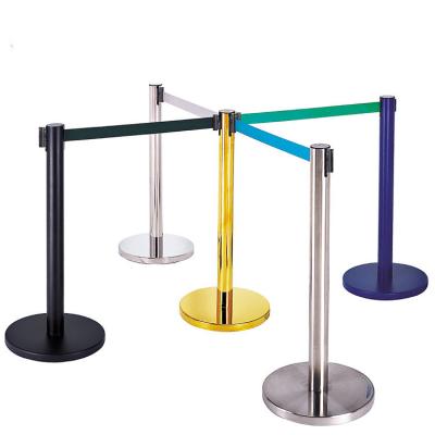 China Metal Multi Color Retractable Belt Barrier Crowd Control Posts Railing Stands For Hotel for sale