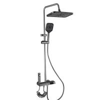 China Aluminum Alloy Piano Lacquer Bathroom Shower Set 4 Function Customized Color for sale