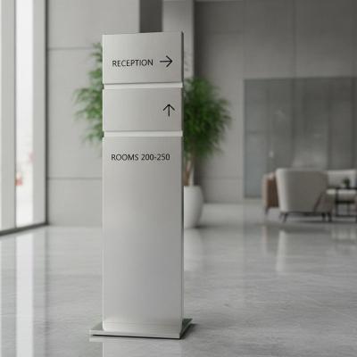 China Brushed Finish Hotel Directional Sign Post Aluminum Frame Combining Durability Elegance for Hotel Navigation Systems for sale