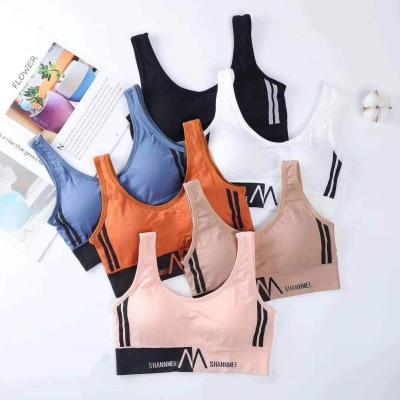 China sexy back big u vest chest-wrapped gathered seamless ladies top sports bra vest crop for sale
