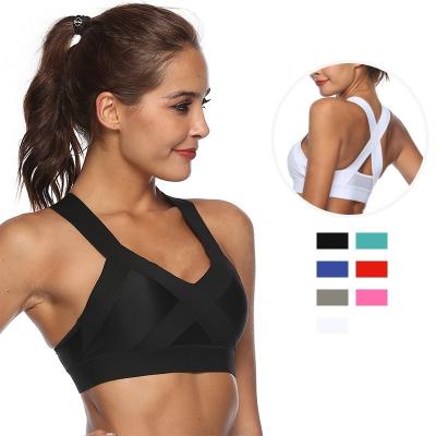 China high quality beauty back top seamless no steel ring running fitness yoga sport bra womens underwear for sale