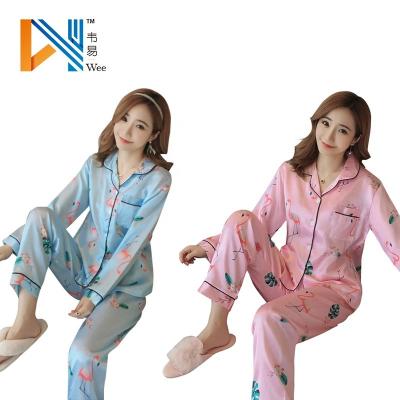 China lapel night clothes long sleeves ladies pajamas and sleepwear for custom for sale