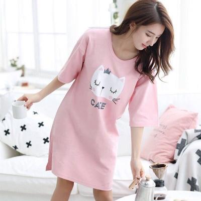 China Cute cartoon pajamas summer sleepwear night dress for women sleeping for sale