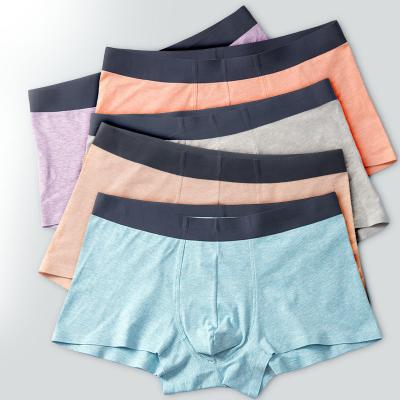 China Boxer Male Underwear Boxers Cotton Breathable Solid Briefs For Big Boys Seamless U Convex Pouch Men Underpants for sale
