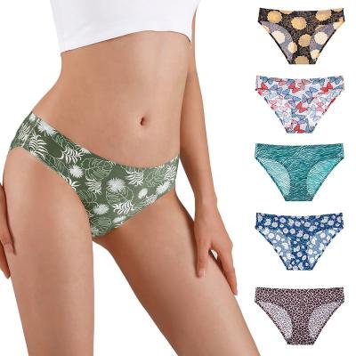 China One-piece quick dry girls printed panties big size underwear ladies silk panties for sale