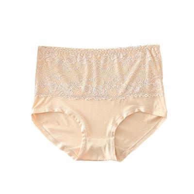 China Women's underwear high waist briefs plus size lingerie underwear lace panties for sale