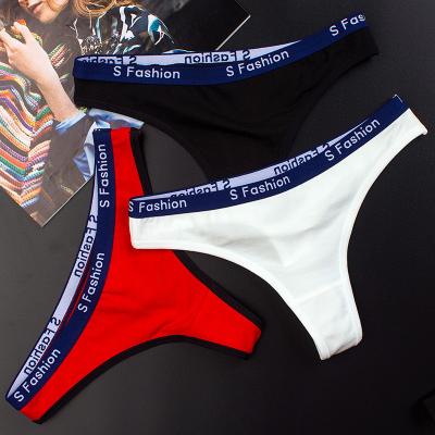 China low waisted T-back comfort and hip-lifting sexy women thong underwear panties with letter waist for sale