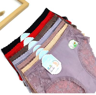 China Sexy lace midwaist hollow out breathable traceless butt lifter underwear for sale