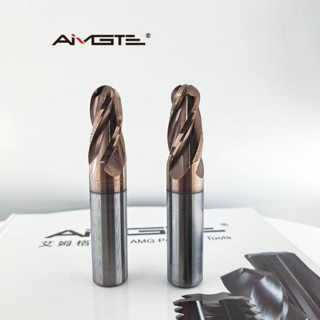 AMG coated 4-flute ball nose end mill