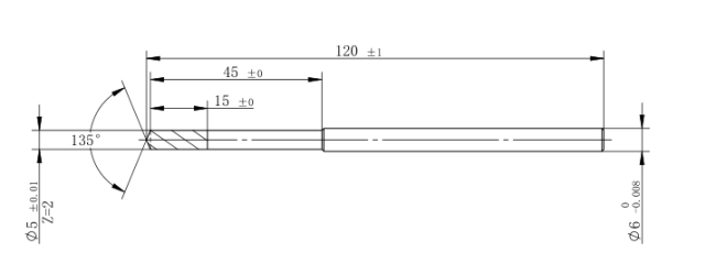Technical Diagram of AMG Carbide Drill Bit