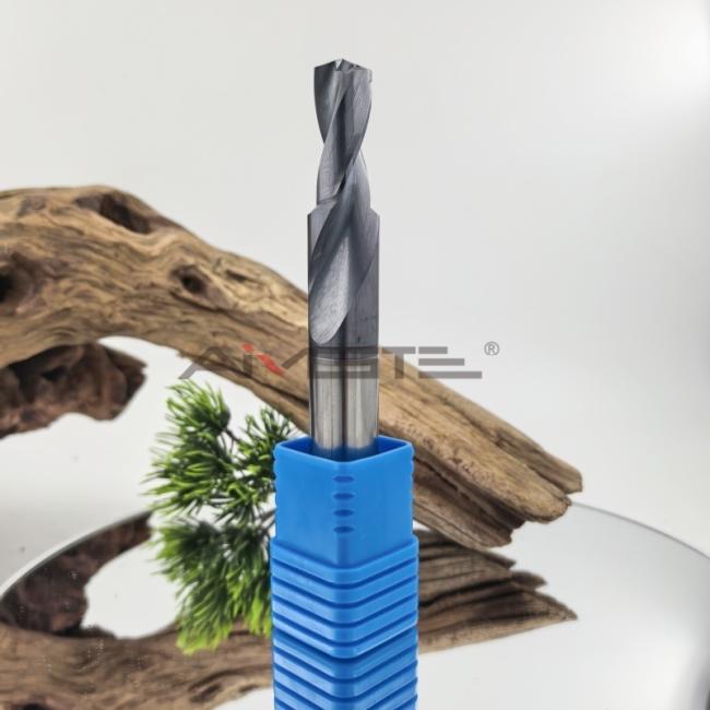 TiAlN coated carbide through-coolant drill for engine block machining