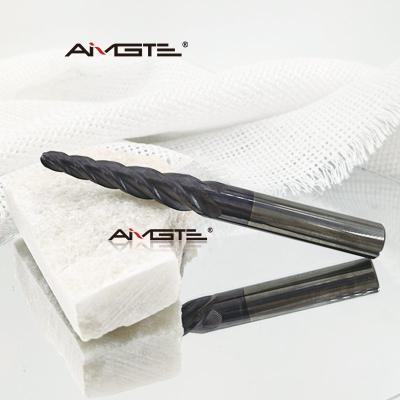China 4 6 8mm Carbide Spiral Tapered Ball Nose End Mill Router Bit Woodworking CNC 3D Carving for sale