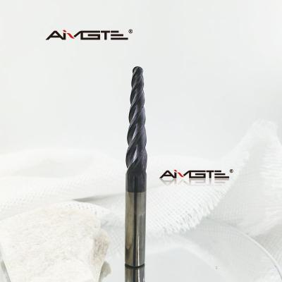 China 4 6 8mm Carbide Spiral Tapered Ball Nose End Mill Router Bit Woodworking CNC 3D Carving for sale