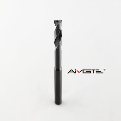 China High Flatness 2 Flutes Carbide Drill Bit For Aluminum Copper Blind Hole Drilling for sale
