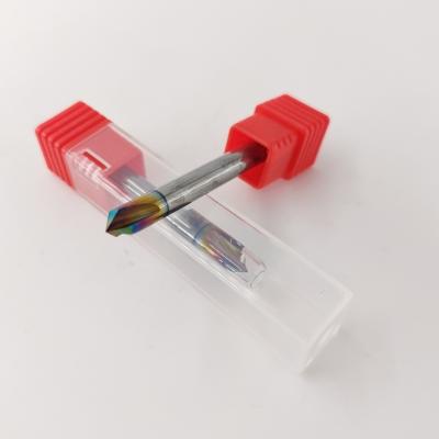 China Color Coated Chamfer Cutter Tool CNC 90 Degree Chamfer End Mill High Speed for sale