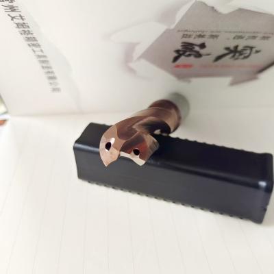 China Custom D16mm Thru Coolant Carbide Drill Bit Bronze Coating For Metal Steel Drilling for sale