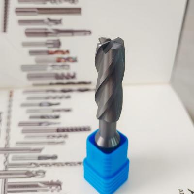 China Custom Size 4 Flute Carbide End Mill Bits For 62HRC Hardened Steel Machining for sale