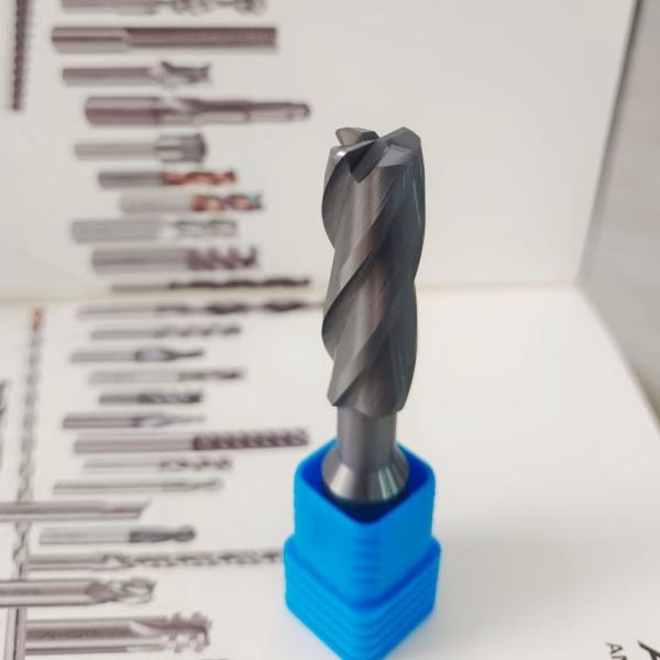 Quality Custom Size 4 Flute Carbide End Mill Bits For 62HRC Hardened Steel Machining for sale