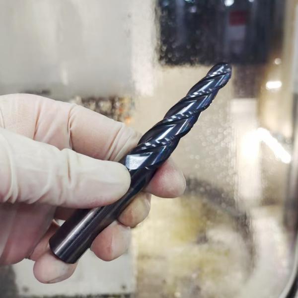 Quality Customized HF25 Carbide Taper End Mill Cutter 4 Degree For Deep Cavity Slope for sale