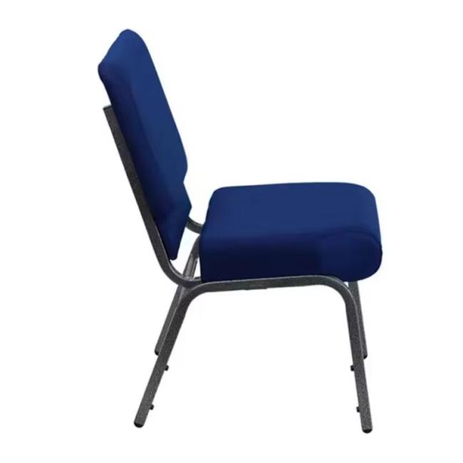 Church chair with ergonomic back support design
