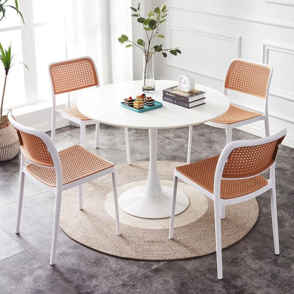 Quality Rattan Restaurant Chair Plastic Stackable PP Plastic Dining Armchair for sale