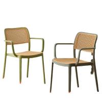 China Home Plastic Rattan Dining Chairs Stackable Plastic Dining Room Chairs for sale