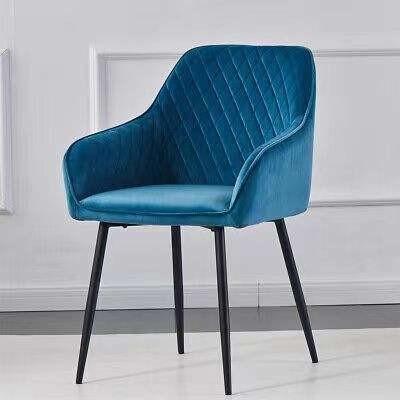 China Italy Velvet Upholstered Side Chair Luxury Velvet Fabric Dining Chairs for sale