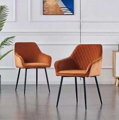 China Italy Velvet Upholstered Side Chair Luxury Velvet Fabric Dining Chairs for sale