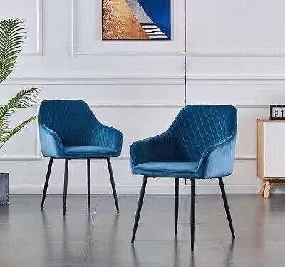China Italy Velvet Upholstered Side Chair Luxury Velvet Fabric Dining Chairs for sale