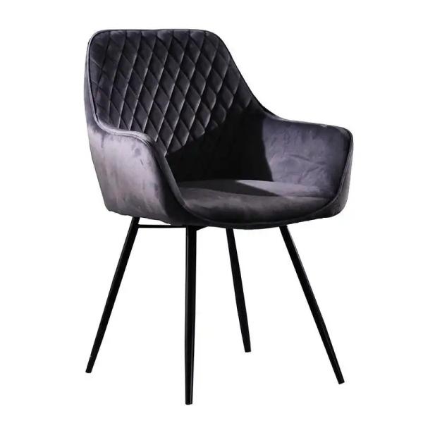 Quality Brown Upholstered Dining Chairs Velvet OEM Tufted Velvet Dining Room Chairs for sale