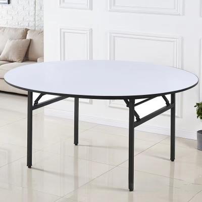 China OEM Round Plastic Folding Table MDF Folding Round Banquet Tables for sale