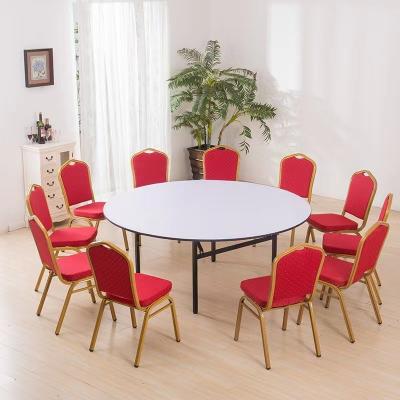 China OEM Round Plastic Folding Table MDF Folding Round Banquet Tables for sale
